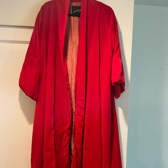 Vintage | Jackets & Coats | Vintage Red Velvet Duster Jacket | Poshmark